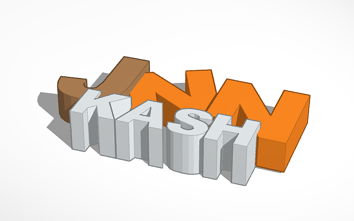 3D design Keychain_Kash - Tinkercad