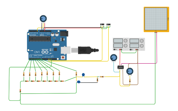 Circuit design DAC - Tinkercad