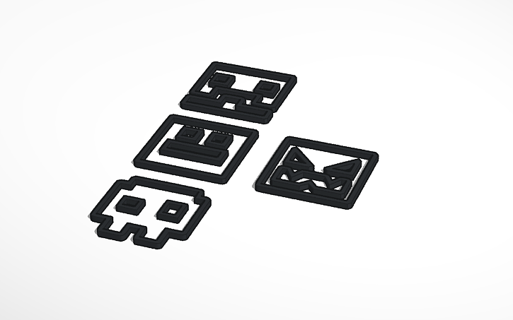 3D design Geometry Dash Icons - Tinkercad