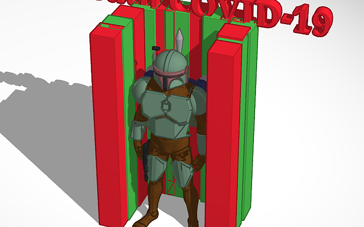 3D design Death to covid19 Boba Fett Christmas edition - Tinkercad