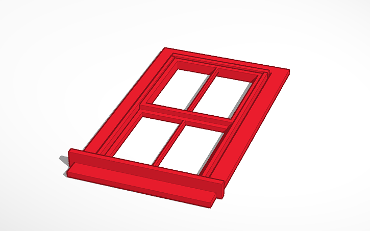 3D design Double hung window - Tinkercad
