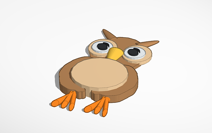 3D design owl - Tinkercad