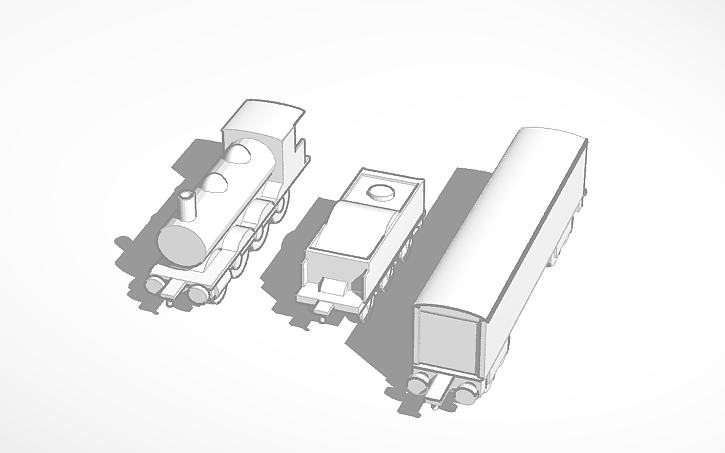 3D design Tender Locomotive - Tinkercad