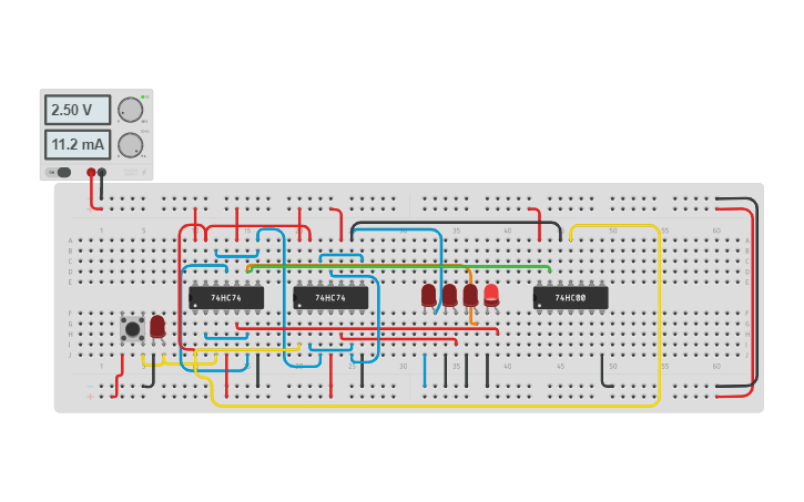 Circuit design ASYNCHRONOUS COUNTER] - Tinkercad