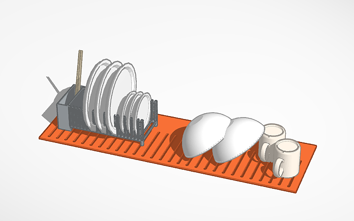 3D design Dish Drying Rack - Tinkercad