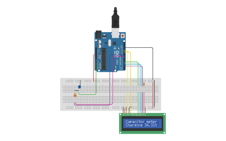 Circuit design Copy of Capacitance Measurement - Tinkercad
