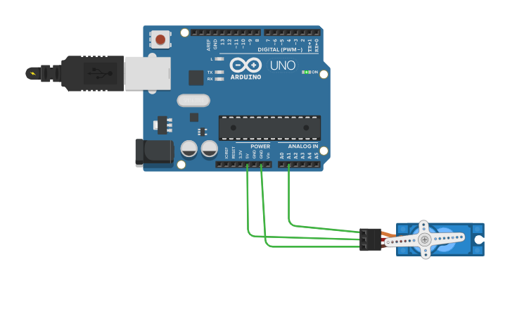 Circuit Design Servo Motor Tinkercad