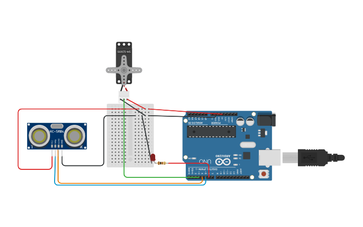 Circuit design Automatic Hand Sanitizer | Tinkercad