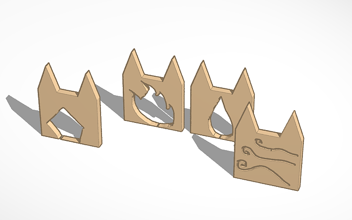 3D design Warrior Cat Symbols - Tinkercad