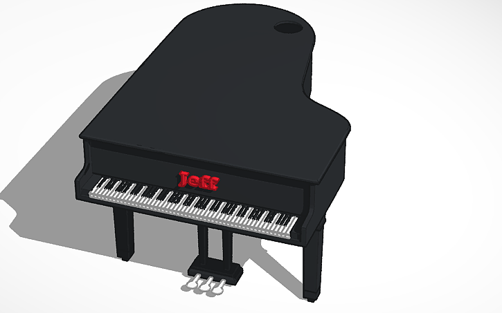 3D design Piano keychain | Tinkercad