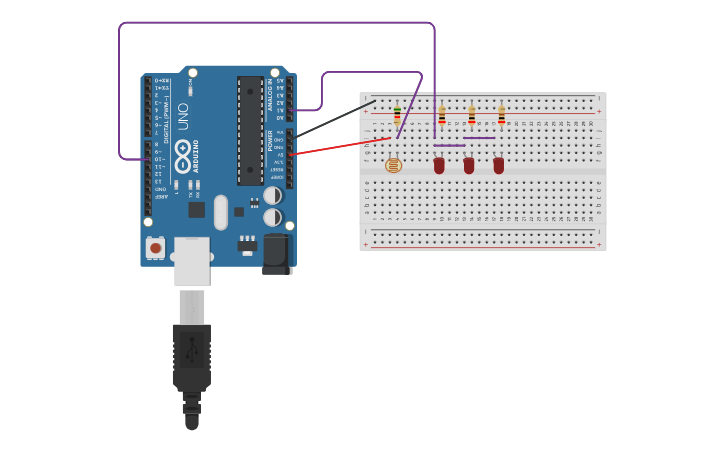 Circuit design გარე განათების სისტემაა - Tinkercad