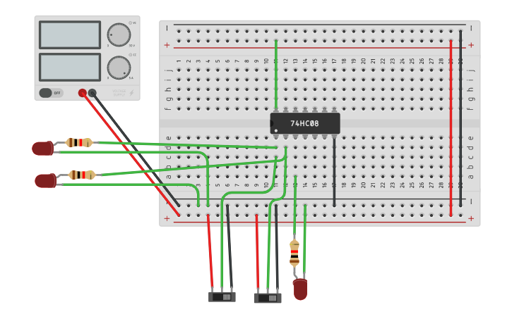 Circuit design AND GATE | Tinkercad