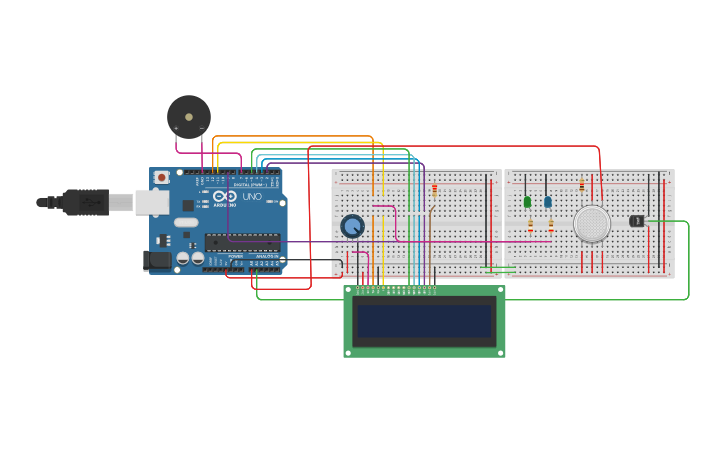 Circuit design project for industrial safety monitoring system - Tinkercad