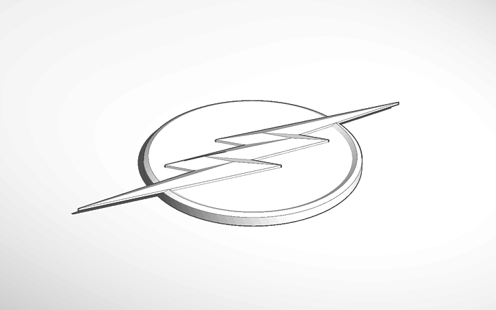 3D design The Flash emblem spec size to real chest one - Tinkercad