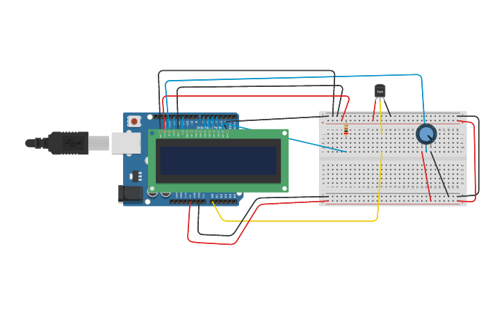 Circuit Design Temperature Displaying Device Tinkercad