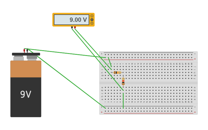 Circuit design VOLTAJE SERIE | Tinkercad