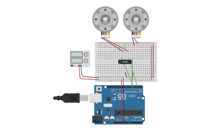 Circuit design Motor drive circuit - Tinkercad