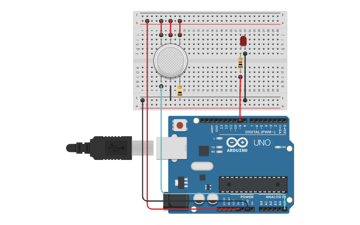 Circuit Design Sensor Mq Tinkercad