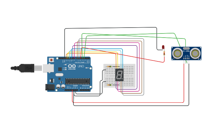 Circuit Design Arduino 7 Segment Display Tinkercad