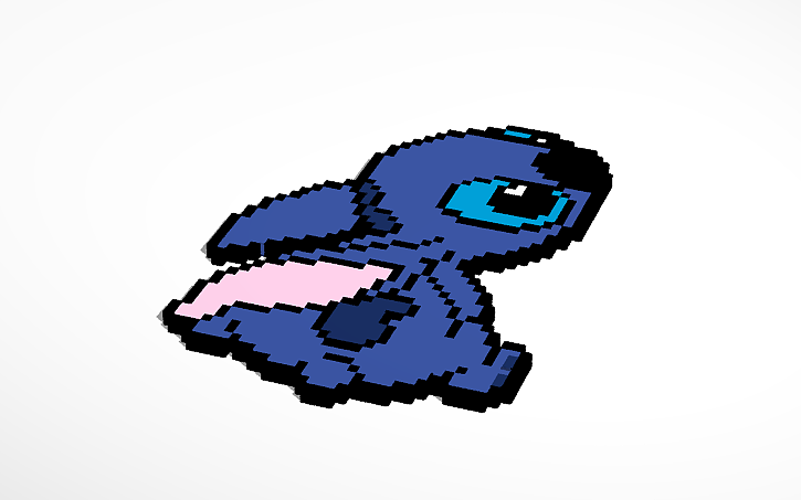 3D design Stitch Pixel Art - Tinkercad