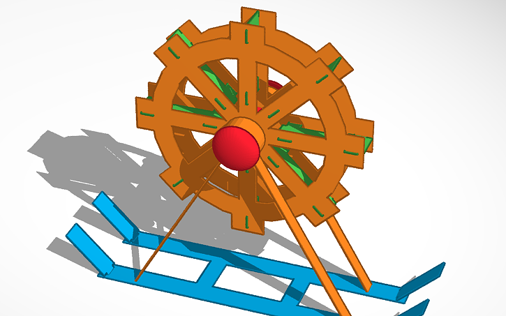 3D design Waterwheel - Tinkercad