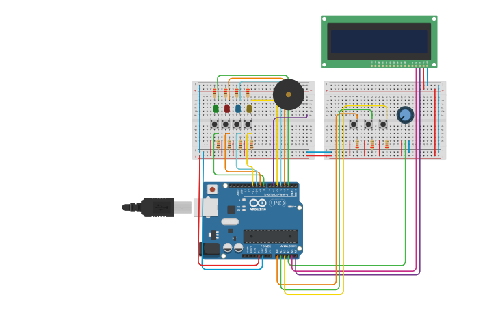 Circuit design SIMON.ino-Shield - Tinkercad