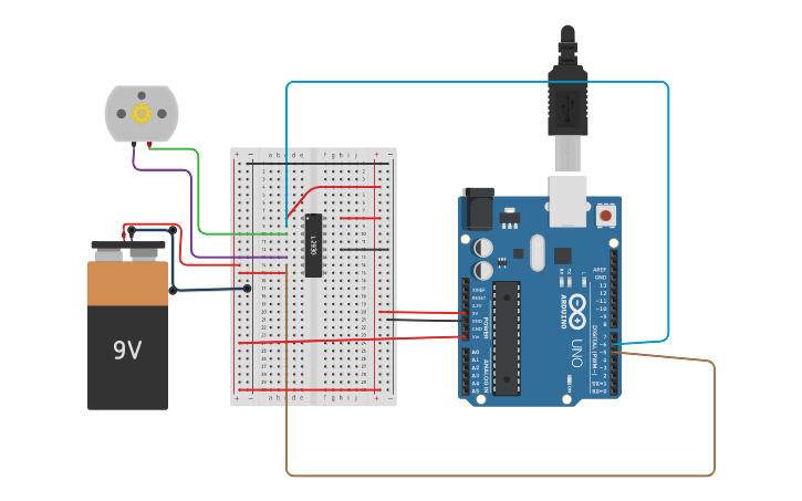 Circuit design Motor driver bidirectional | Tinkercad