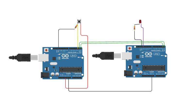 Circuit design UART Pushbutton - Tinkercad