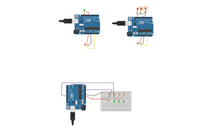Circuit design გარე განათება - Tinkercad