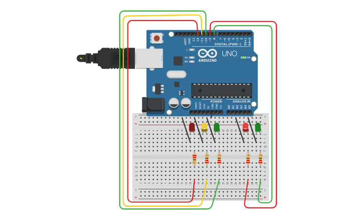 Circuit design LUCAS Semaforo 1 - Tinkercad Circuit design LUCAS Semaforo 1 - Tinkercad