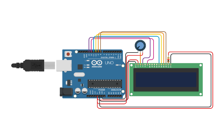 Circuit Design Simple Arduino Lcd Animation Tinkercad