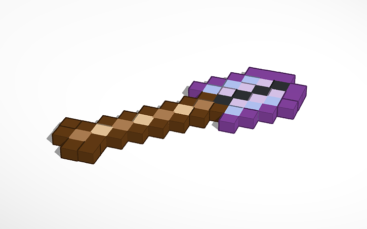 3D design Minecraft Shovel - Tinkercad