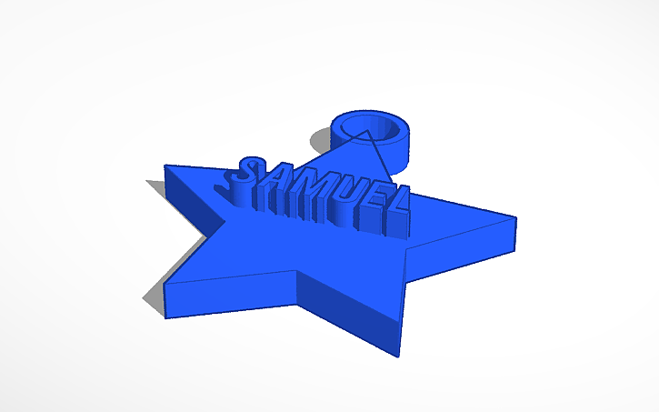 3D design Samuel Keychain - Miss Sharma - Tinkercad