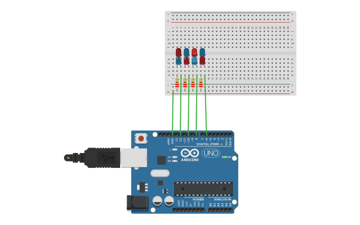Circuit design Blinking LED - Tinkercad