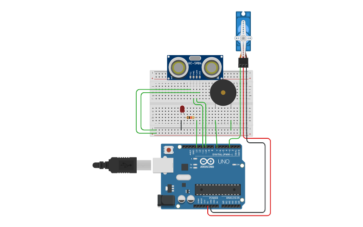 Circuit design Interfacing with sensor and actuator - Tinkercad