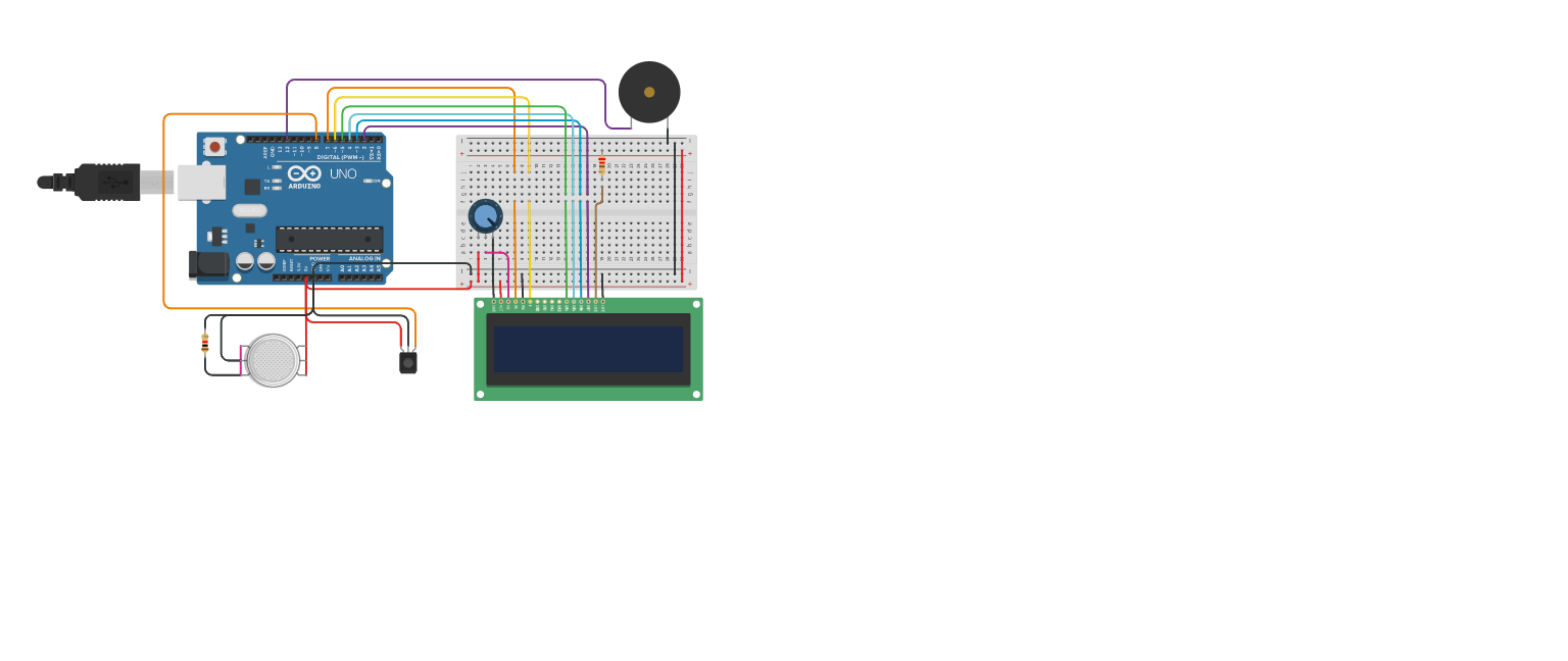 Circuit design Mechatronics - Fire Alarm System | Tinkercad