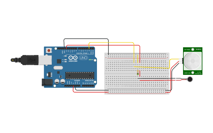 Circuit design Vibration Motion Sensor - Tinkercad