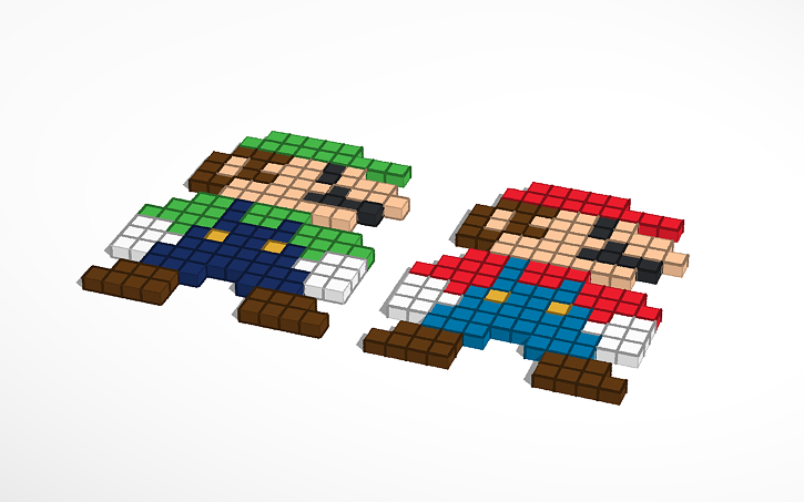 3D design Mario And Luigi - Tinkercad