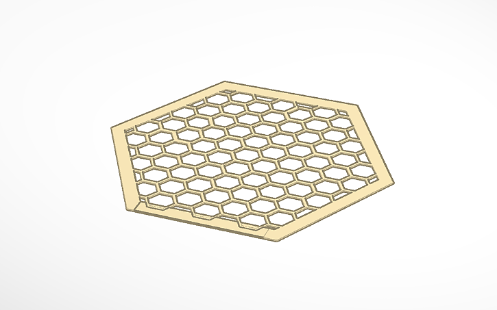 3D design Hexagon With Hexagon mesh (laser cut) - Tinkercad