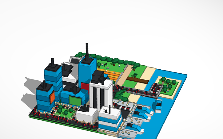 3D design city and country - Tinkercad