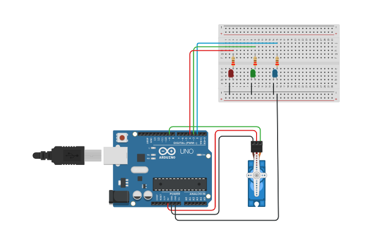 Circuit design Servo SG90 - Tinkercad