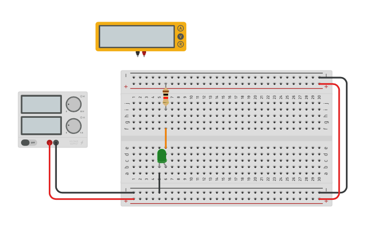 Circuit design LED Circuit - Tinkercad
