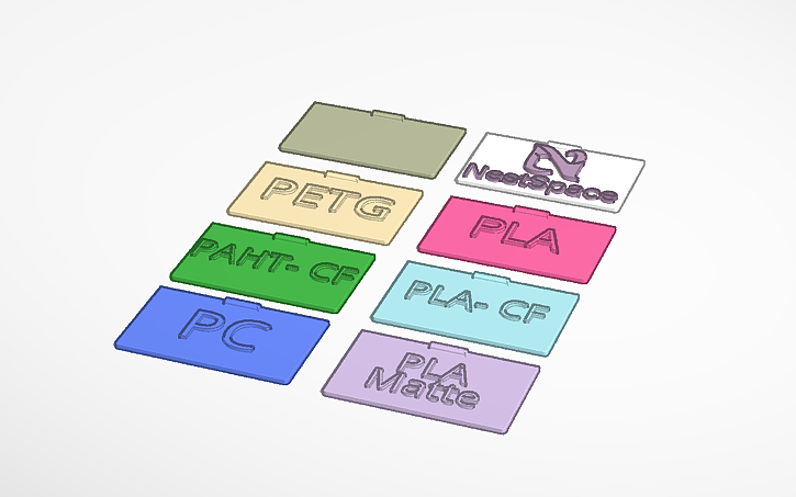 3D design Filament Tag - Tinkercad