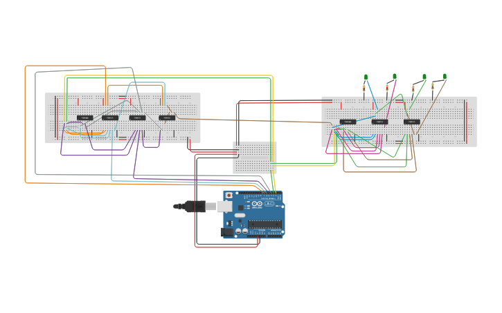 Circuit design mux and demux final - Tinkercad