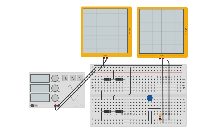 Circuit design practica osciloscopio | Tinkercad