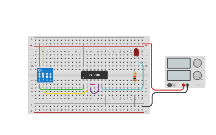 Circuit design NAND 2 INPUT - Tinkercad