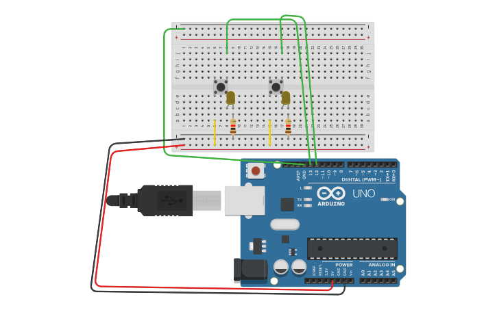 Circuit design AND Gate - Tinkercad