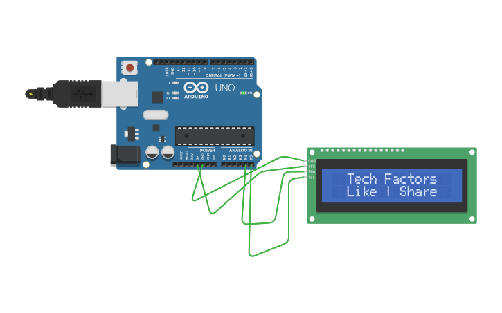 Circuit design Liquid Crystal Display - Tinkercad