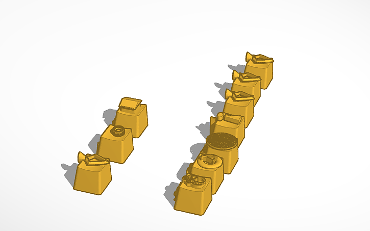 3D design keys of keyboard - Tinkercad