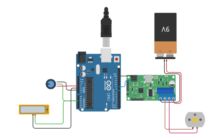 Circuit design Motor Controller - Tinkercad